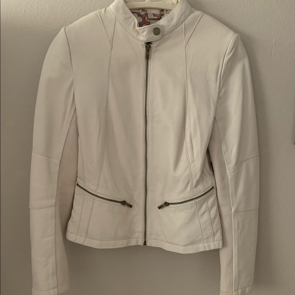 Black Rivet | Jackets & Coats | Cream Colored Leather Jacket | Poshmark